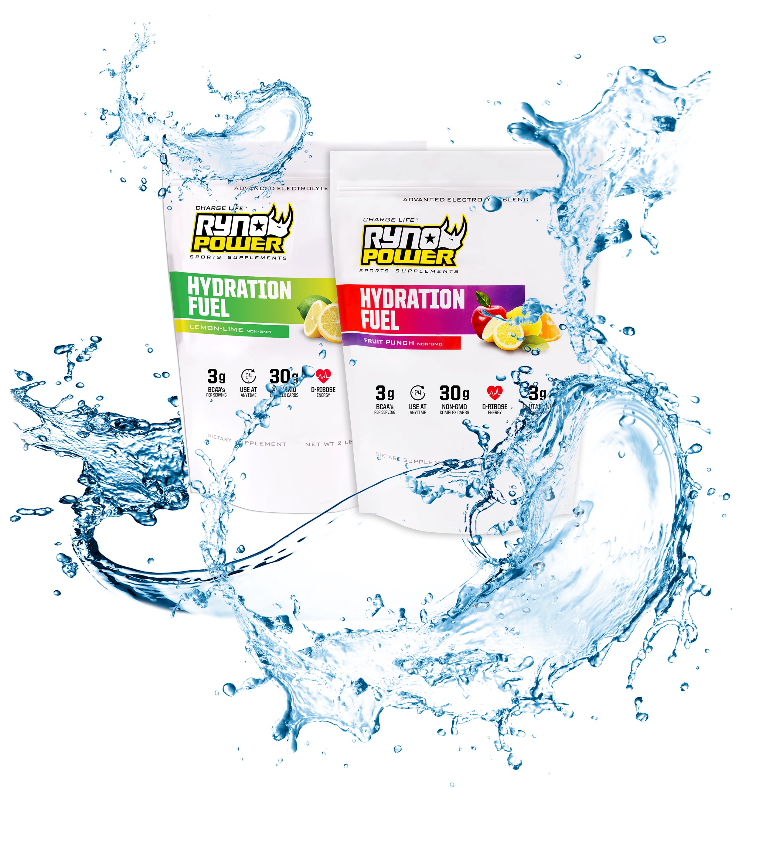 HYDRATION FUEL Lemon Lime Electrolyte Drink Mix | Single Servings - Ryno Power