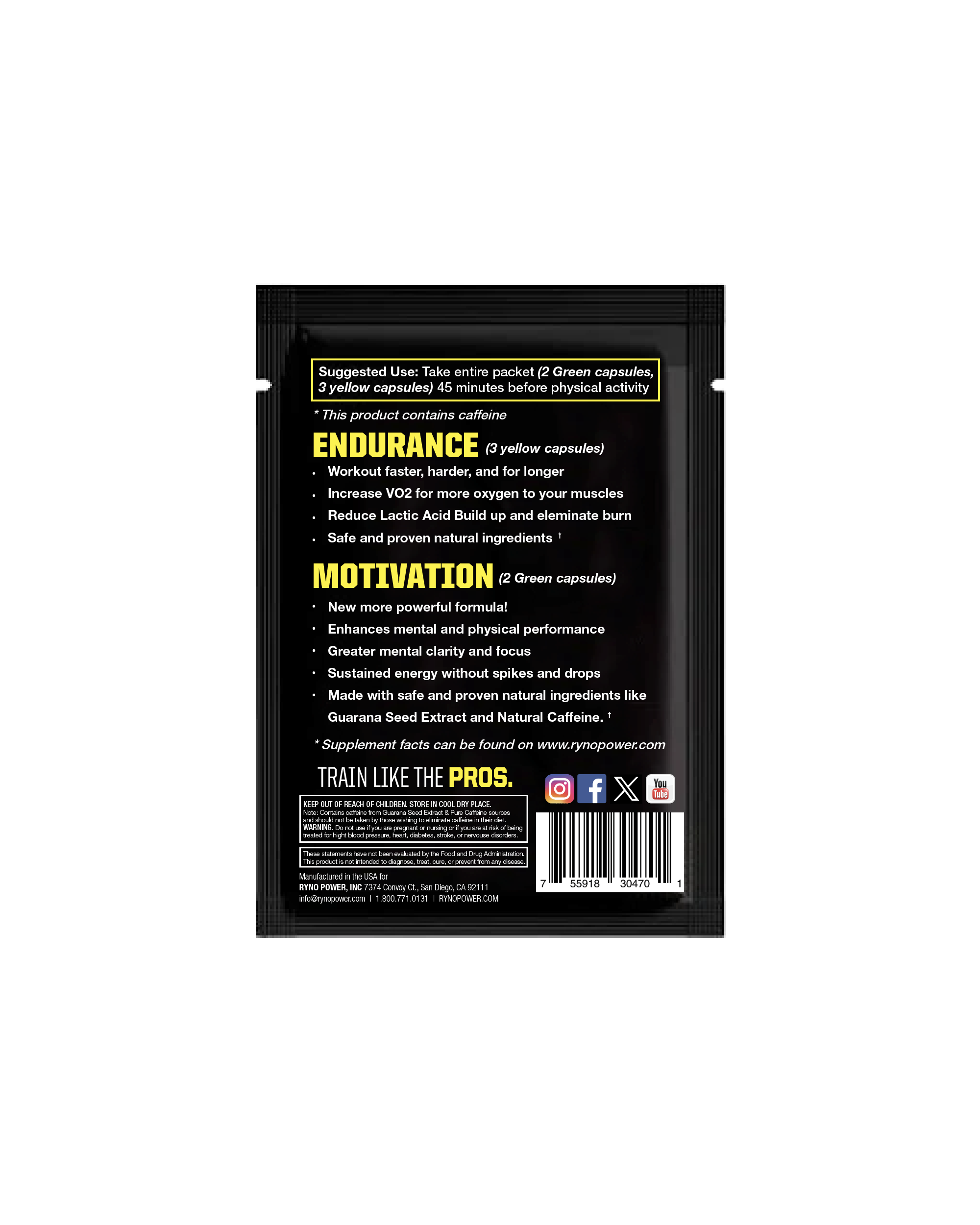 PRE-RACE | Motivation & Endurance Supplement Combo Pack | Single Servi ...