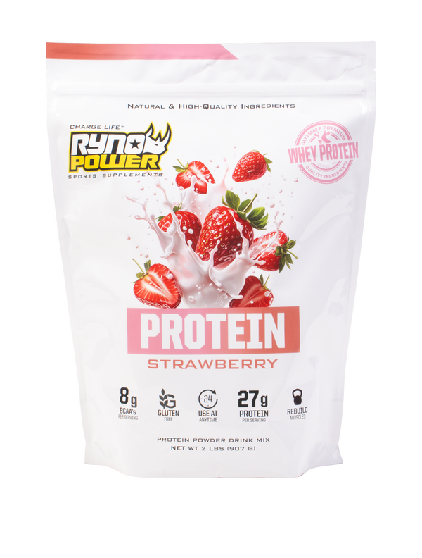 Premium Whey PROTEIN Powder - Strawberry - Ryno Power